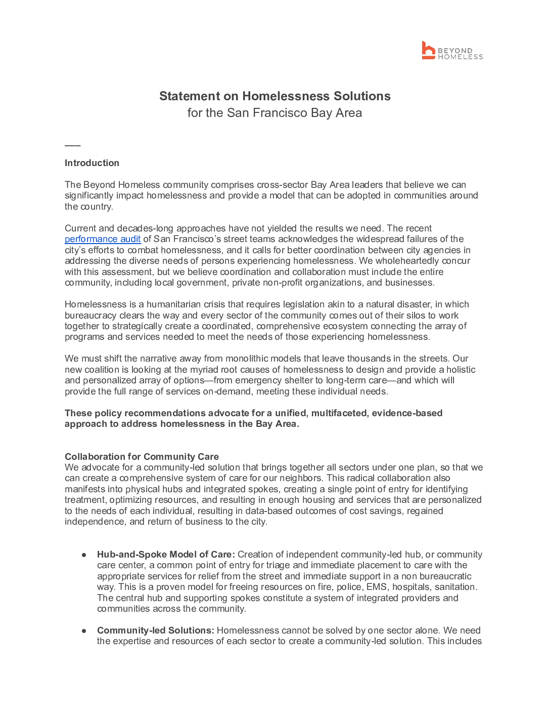 OUR WORK | Beyond Homeless